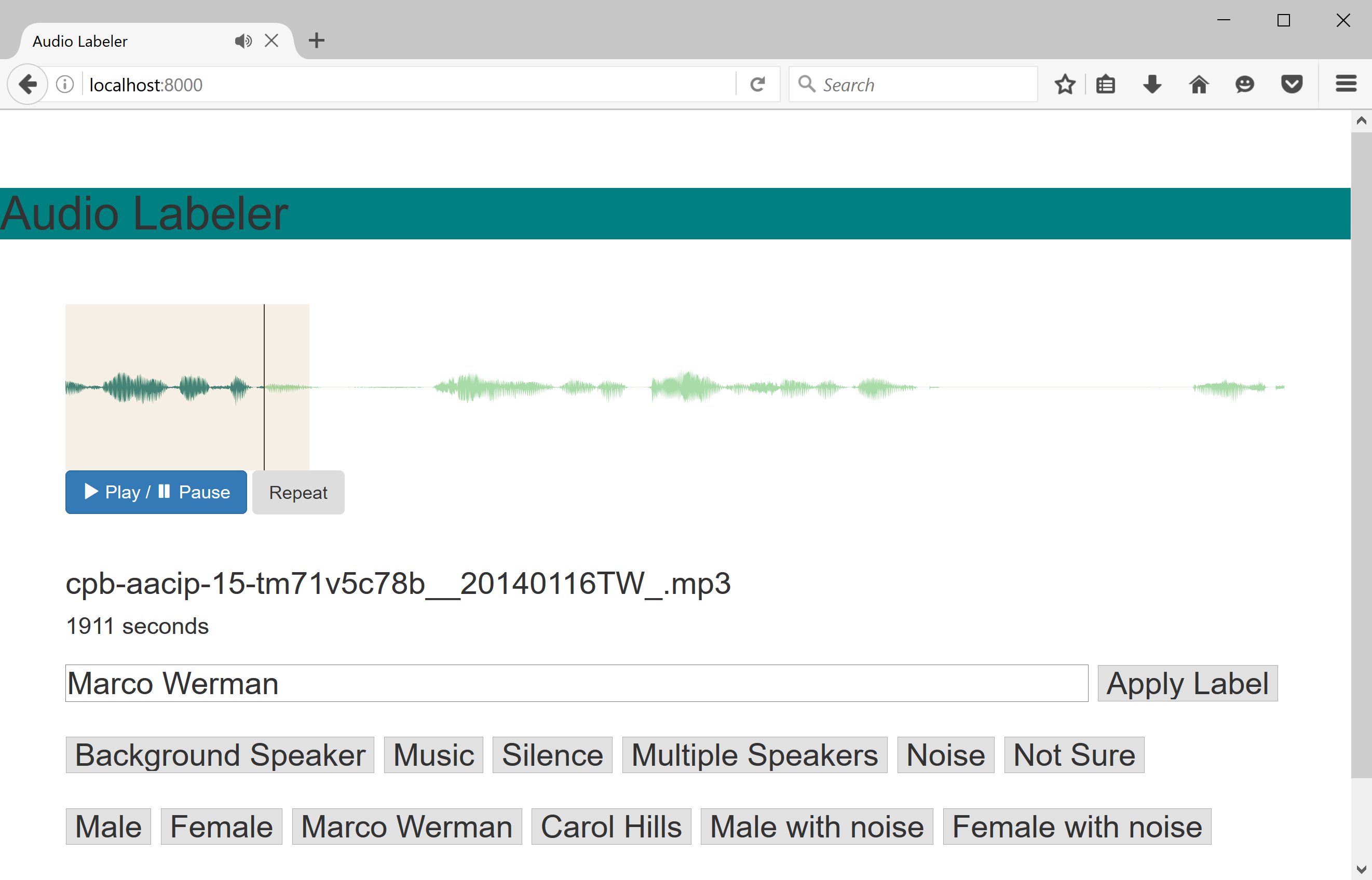 Introducing an audio labeling toolkit